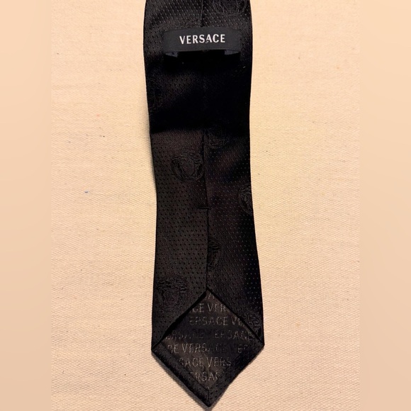 Verace | Accessories | Verace Black Silk Logo Neck Tie | Poshmark